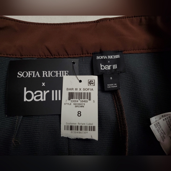 Bar III | Pants & Jumpsuits | Sofia Richie X Bar Iii Brown Faux Leather ...